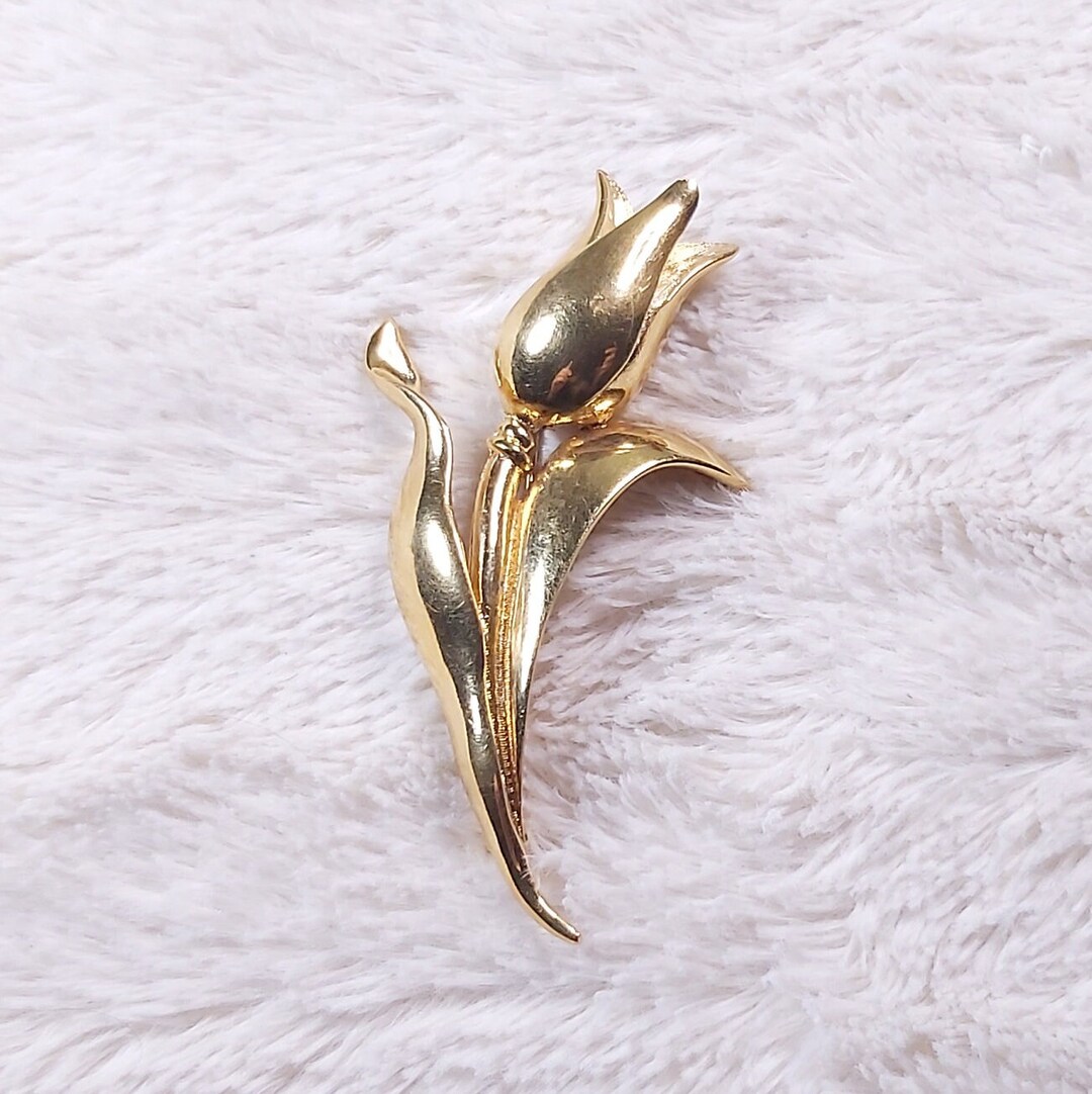 Vintage Signed D'orlan Gold-tone Rose Flower Brooch Elegant & Timeless ...