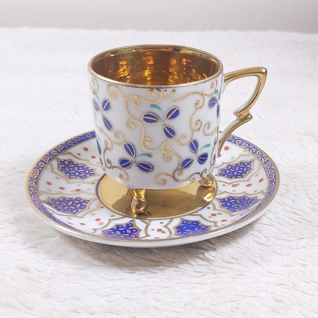 Demitasse L'amour China Teacup and Saucer, Japanese Teacup, Gold Tea ...