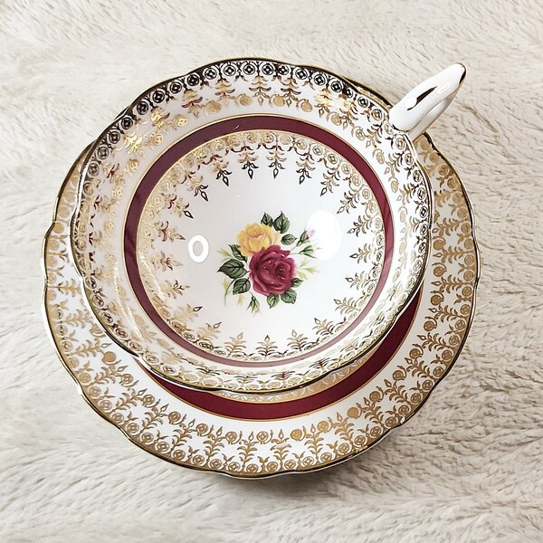 Red Rose Teacup - Etsy
