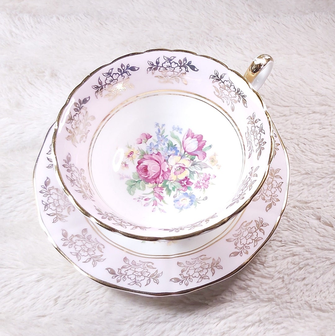 Vintage Regency Pink Teacup and Saucer Genuine Bone China Made in ...