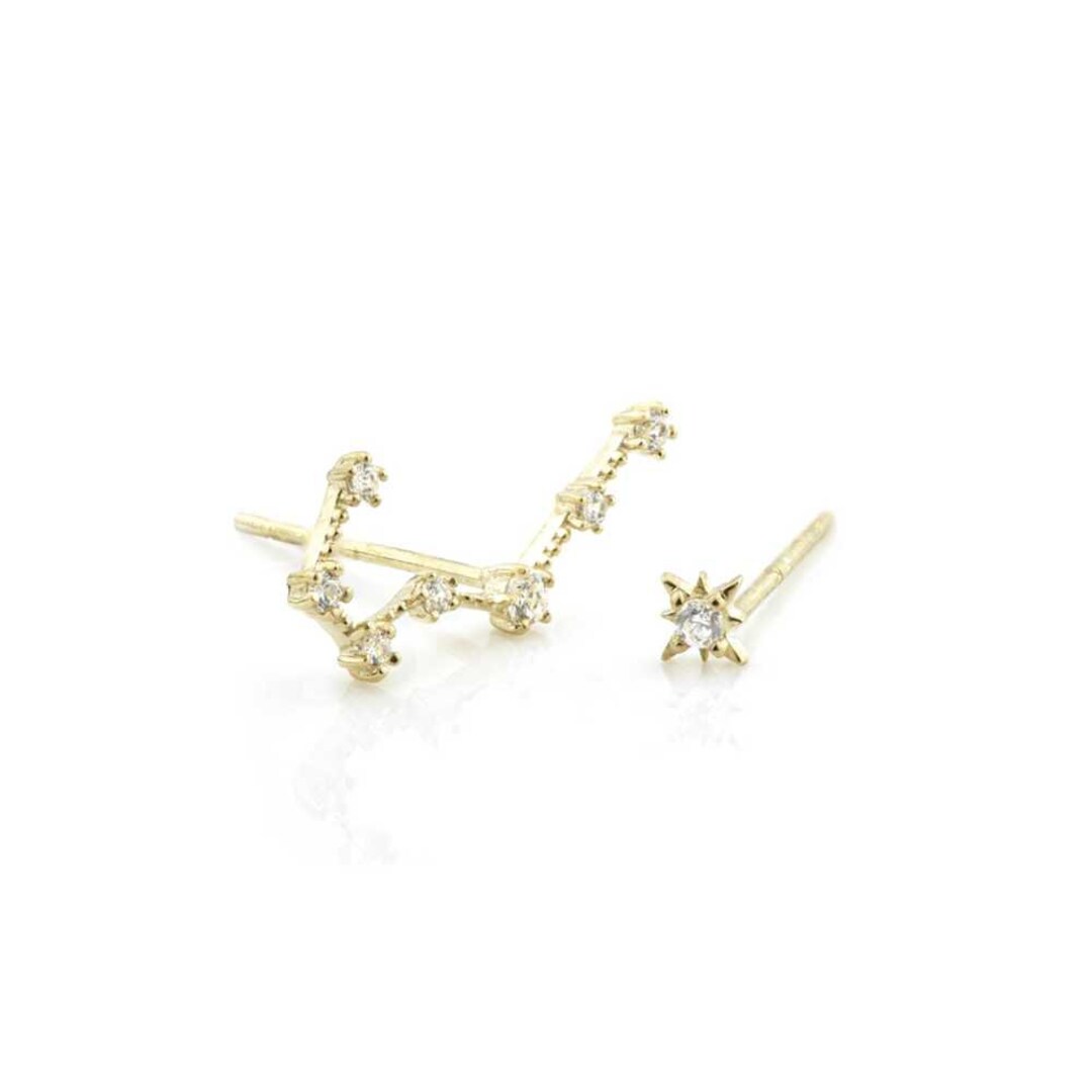 9ct Gold Zodiac Earrings - Taurus Star Sign - Constellation Earrings ...