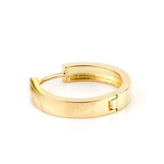 9ct Yellow Gold Flat Plain 17mm Hoop Earrings | Etsy