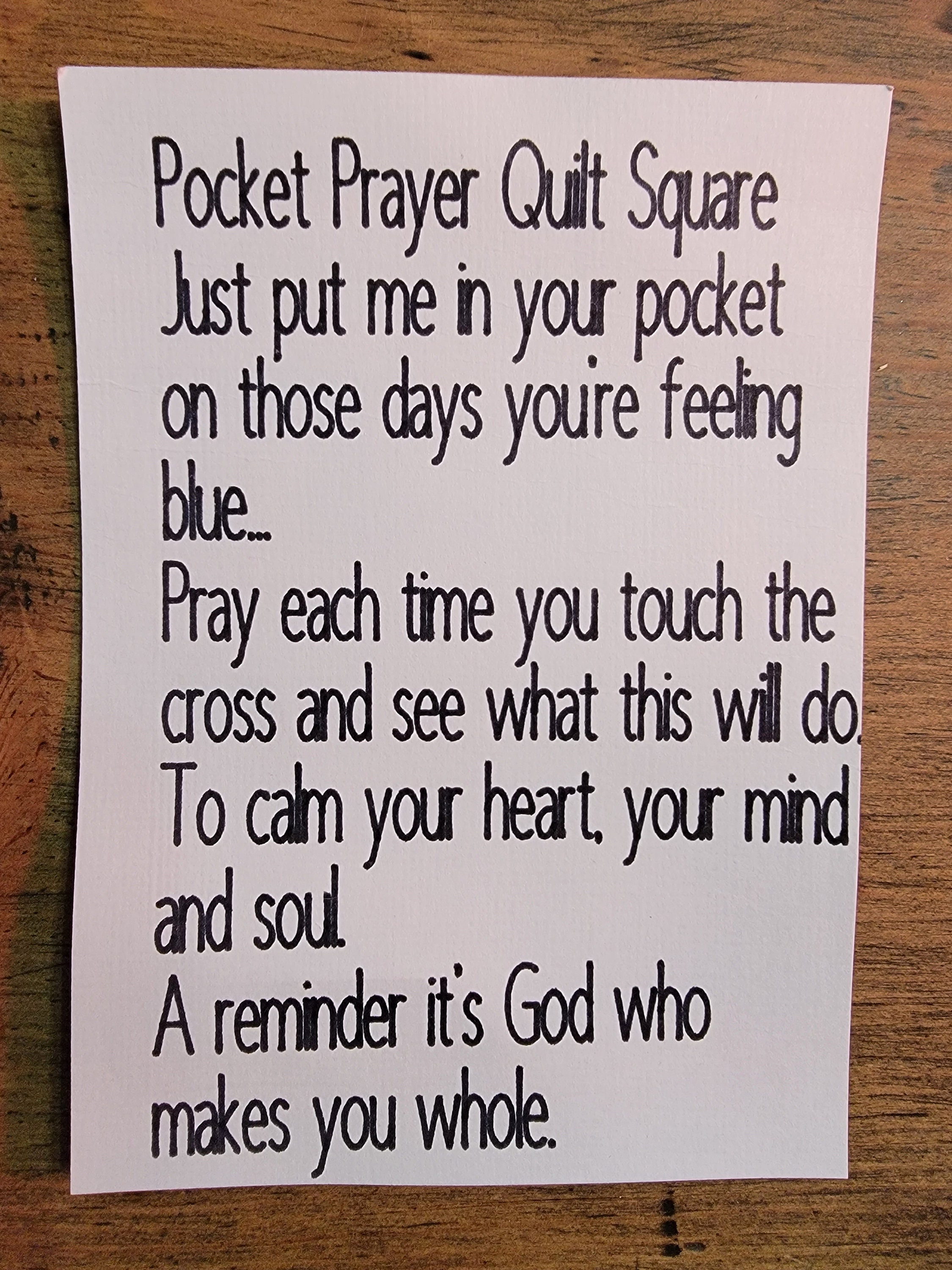 Pocket Prayer Quilt Square - Etsy