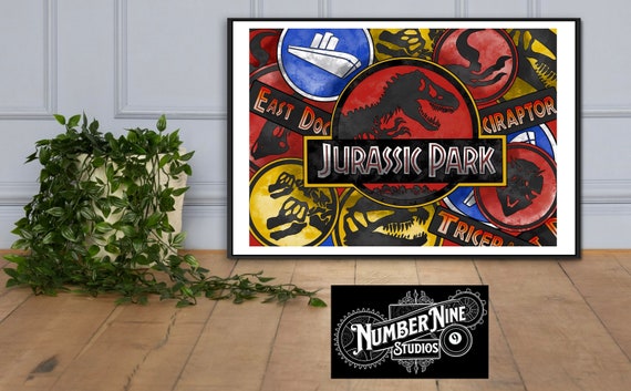 Jurassic Park Isla Nublar Island Signs Illustration Signed - Etsy