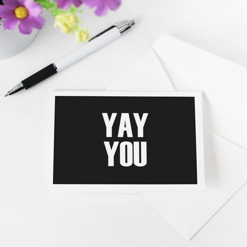 YAY YOU Printable Congratulations Card: Minimalist Graduation ...