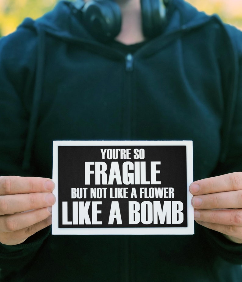 Printable Card. Fragile Like a Bomb. Adult Greeting Card - Etsy