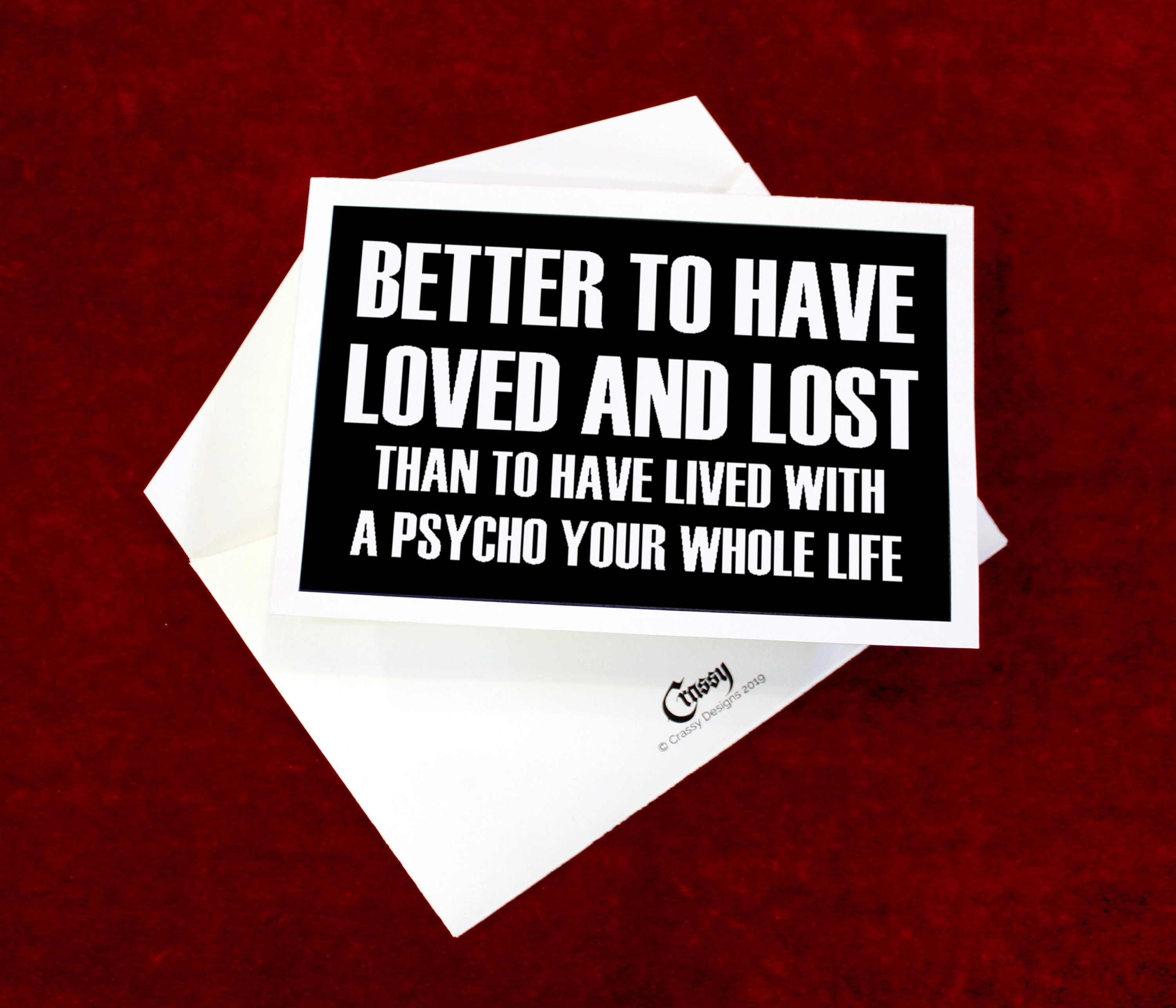 Printable Divorce or Break up Card. Loved and Lost. Friendship Card ...