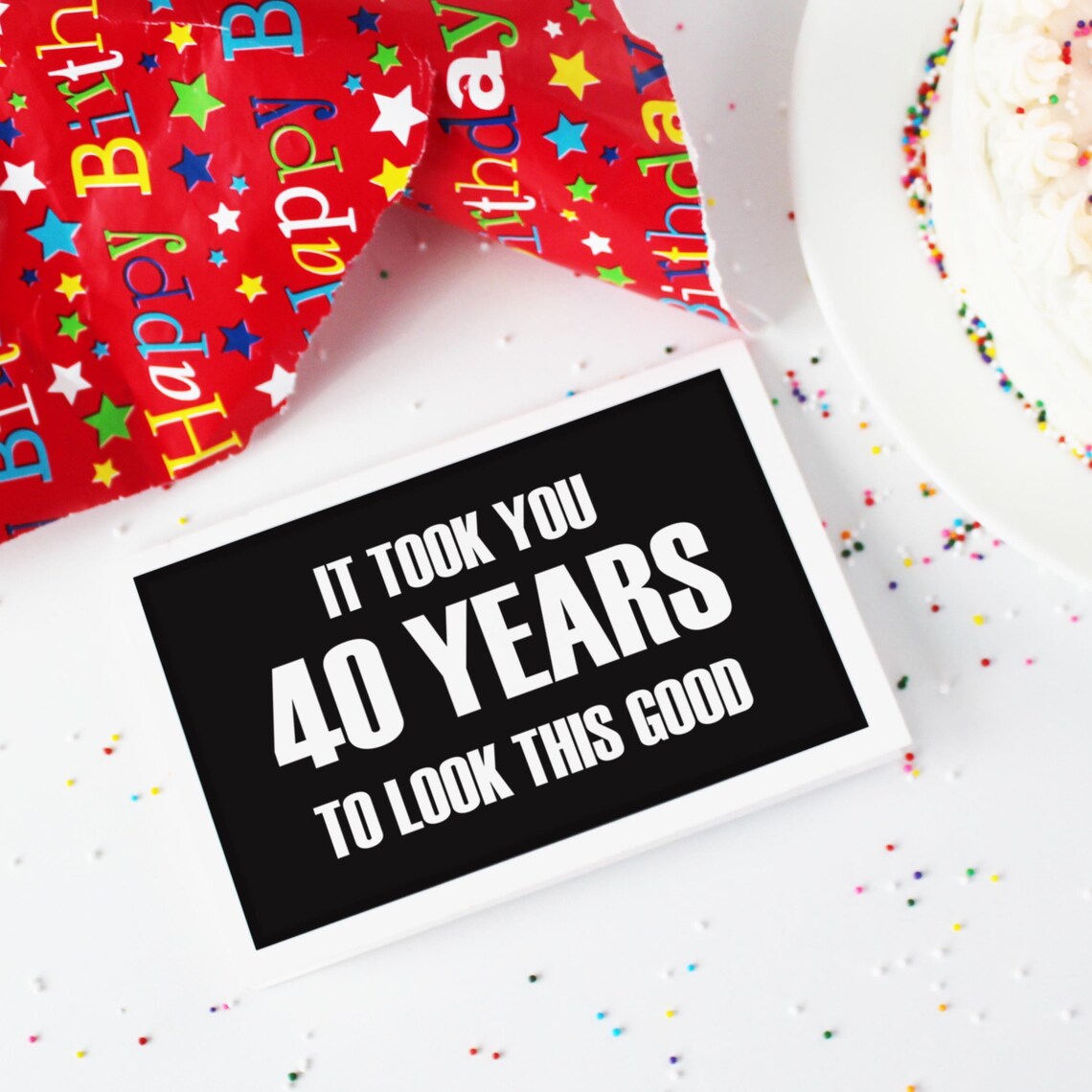 Funny Printable 40th Birthday Card. Happy Birthday Card Funny - Etsy
