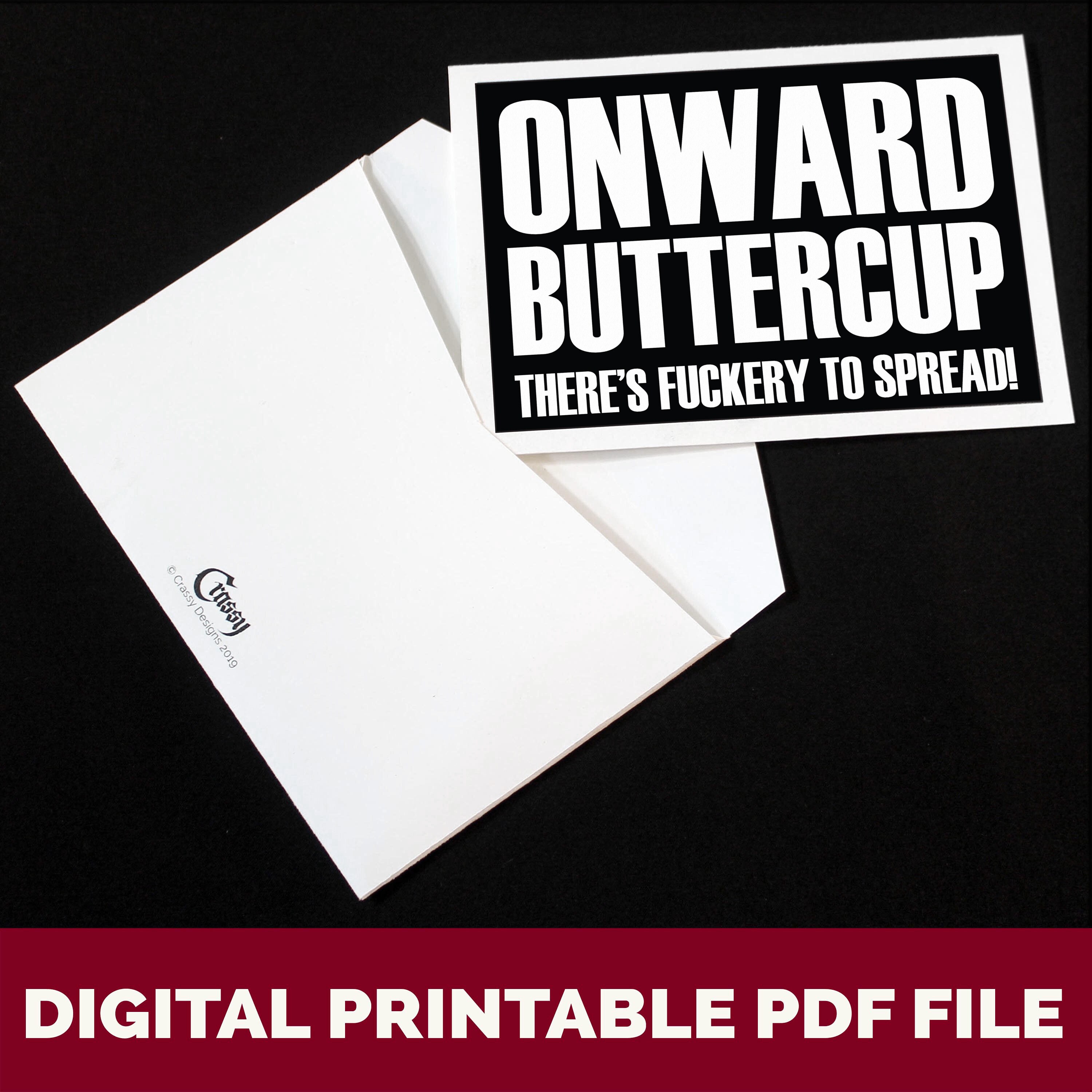 Printable Friend Card. Onward Buttercup Funny Friendship Card, Just ...