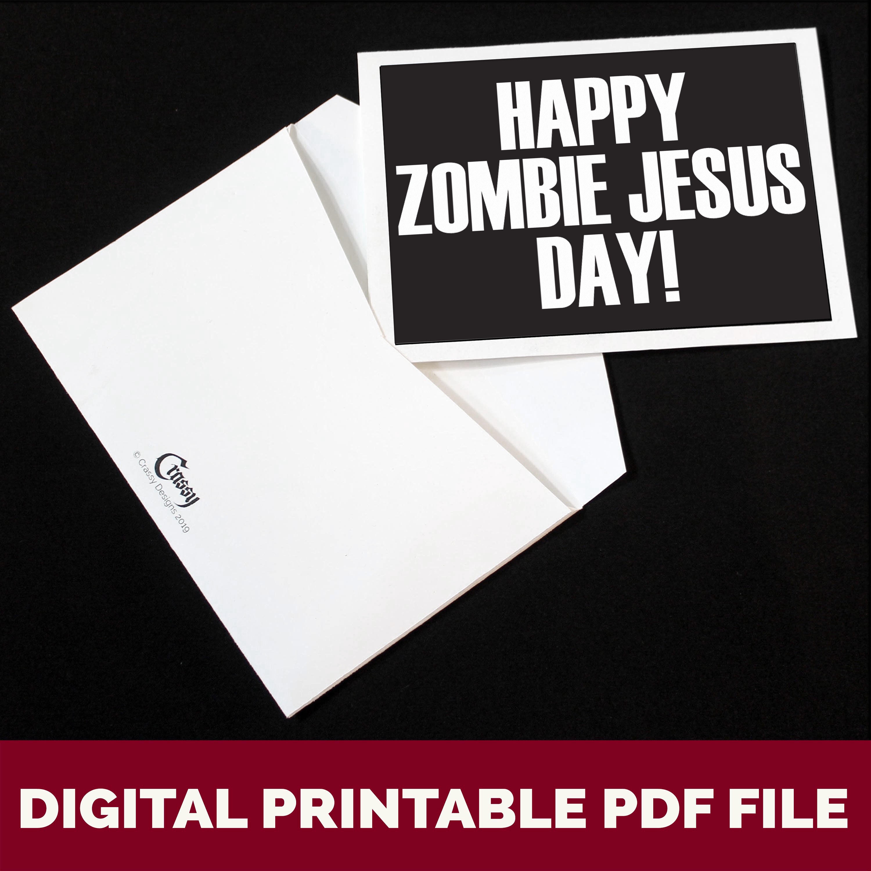 Printable Easter Card. Happy Zombie Jesus Day Happy Easter - Etsy