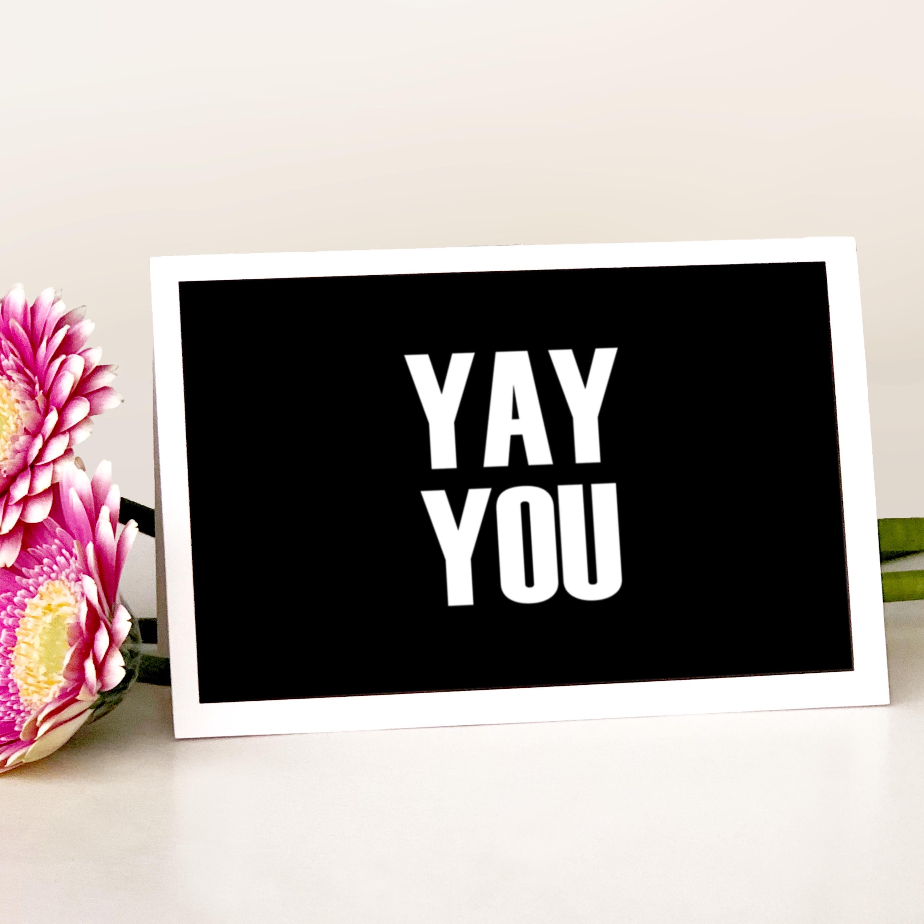 YAY YOU Printable Congratulations Card: Minimalist Graduation ...