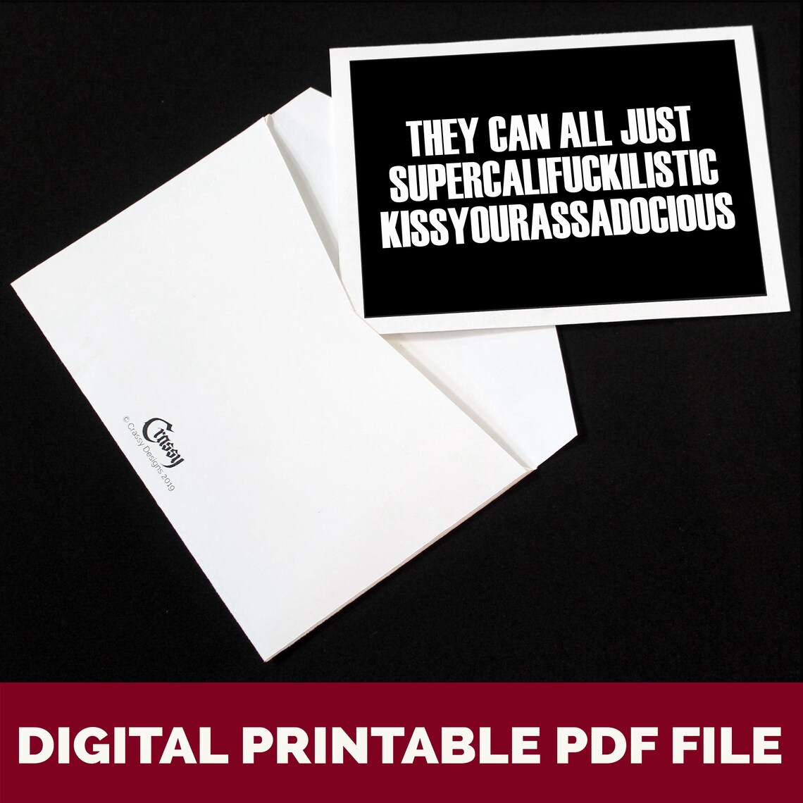 Printable Support Card Just Because Card Funny Friendship - Etsy