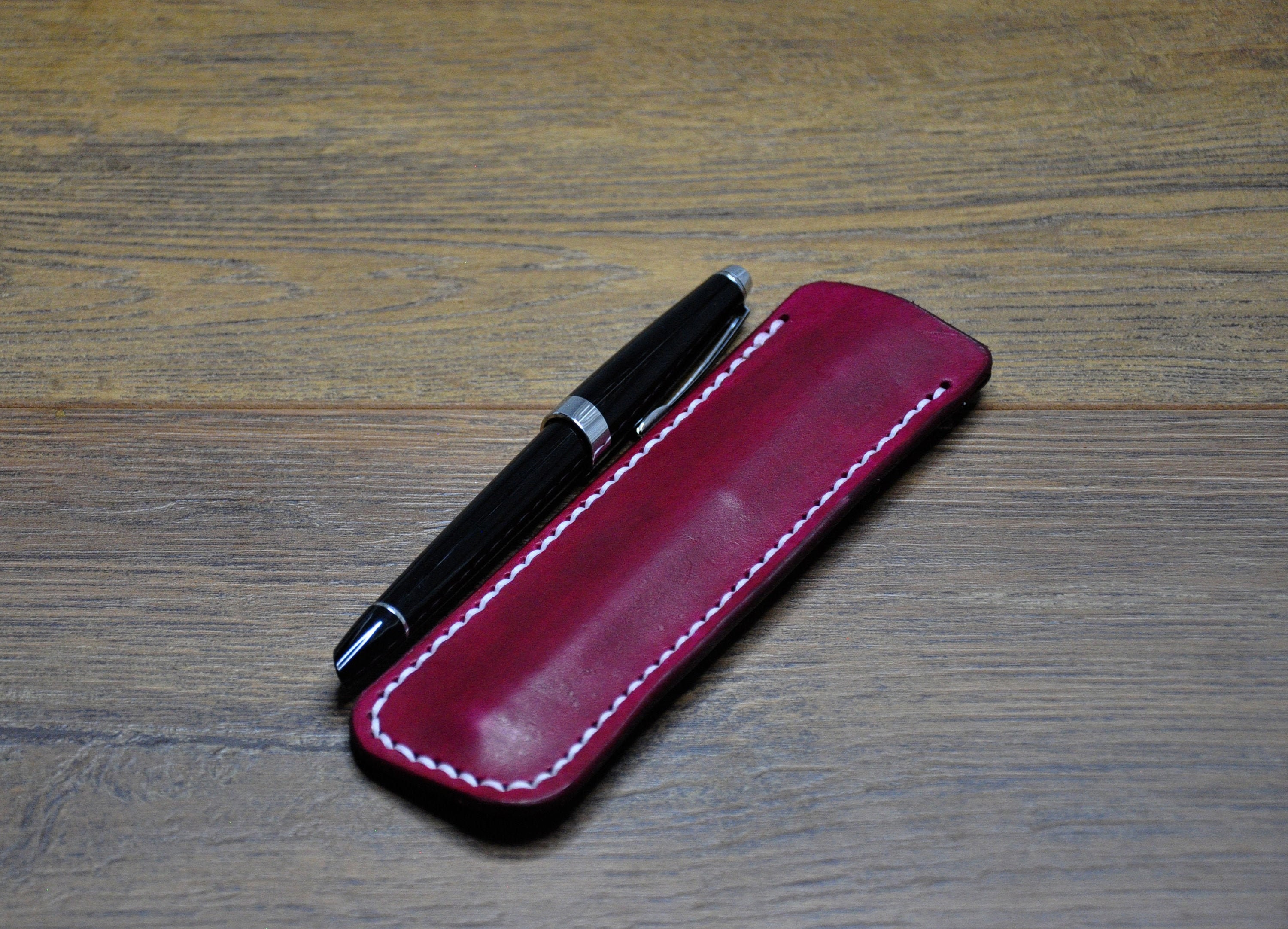 Leather Pen Case Pen Case Leather Pen Holder Handmade | Etsy