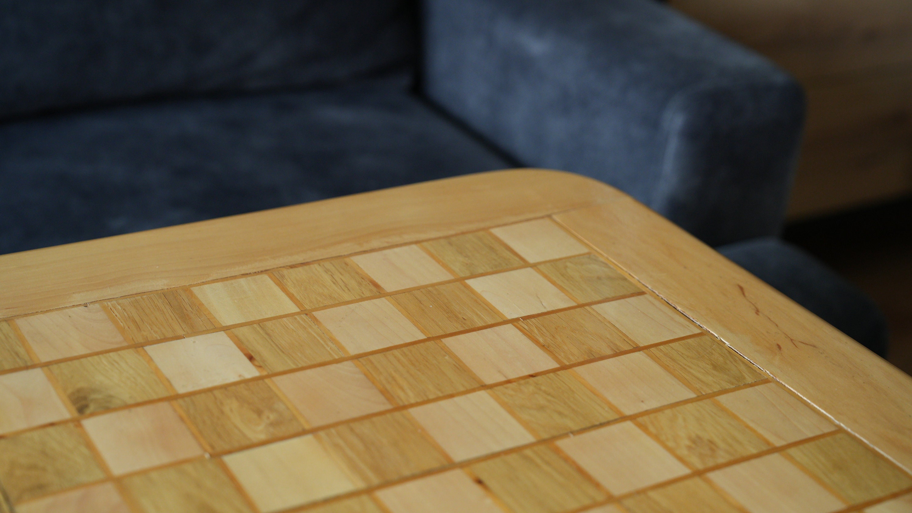 Handcrafted Wooden Chess Board Coffee Table Unique Natural Wood ...