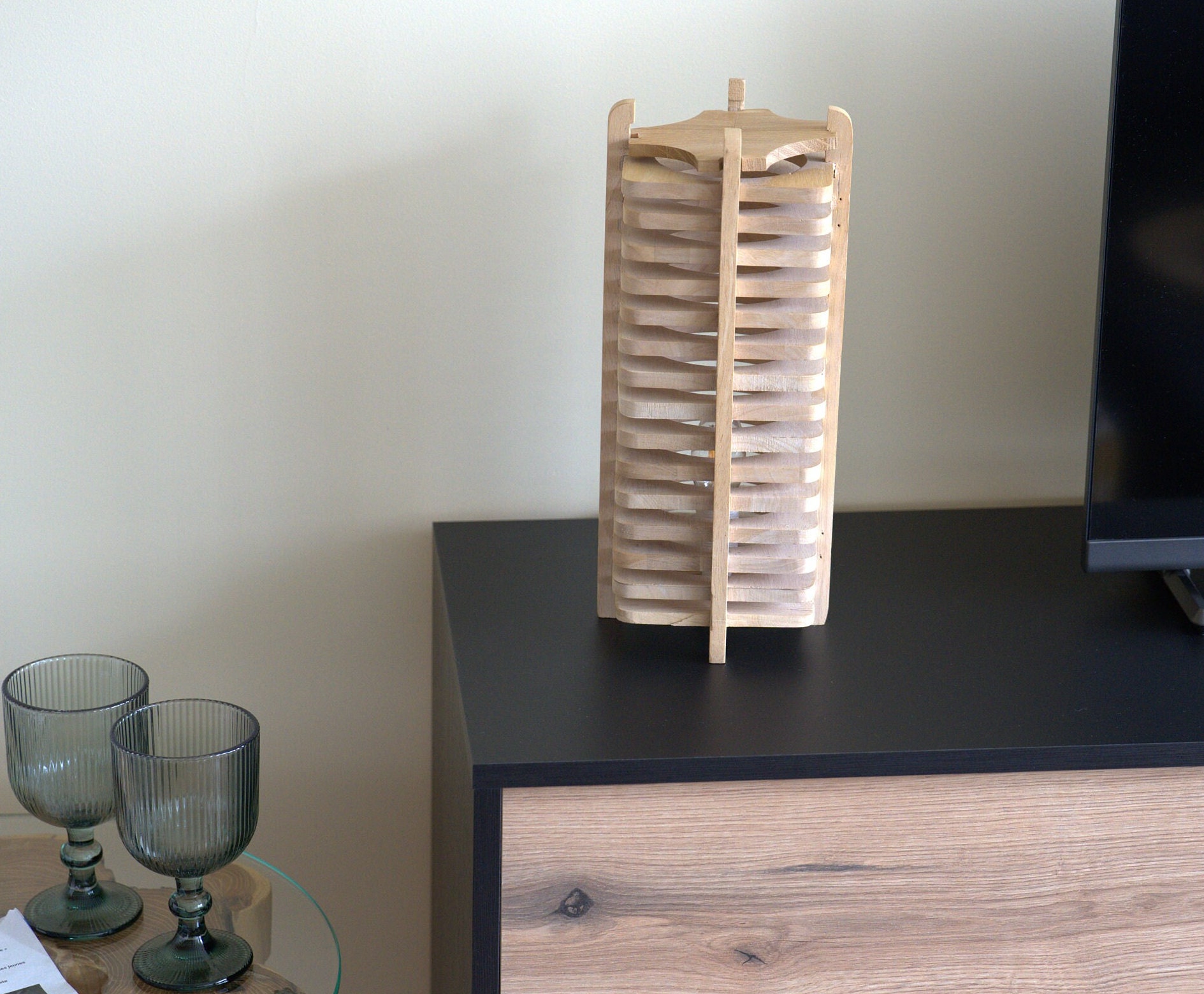 Handcrafted Unique Wooden Lamp Boho Natural Design Cozy and Artisanal ...