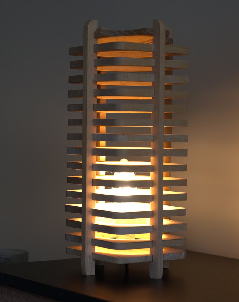 Handcrafted Unique Wooden Lamp Boho Natural Design Cozy and Artisanal ...