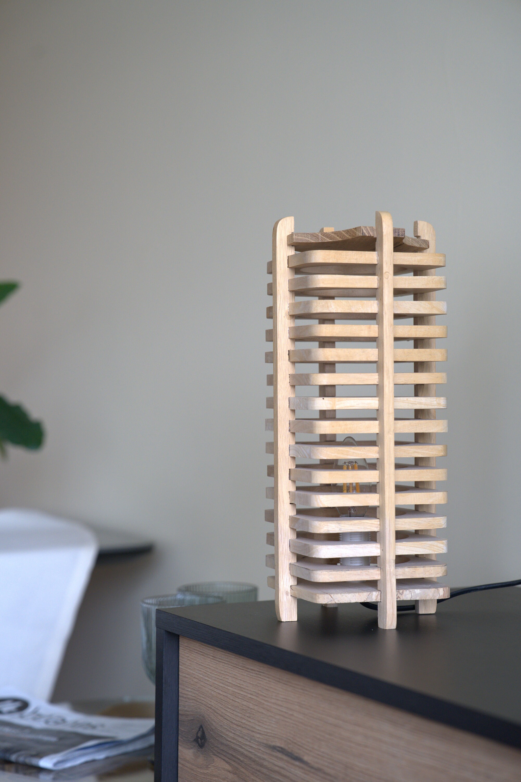 Handcrafted Unique Wooden Lamp Boho Natural Design Cozy and Artisanal ...