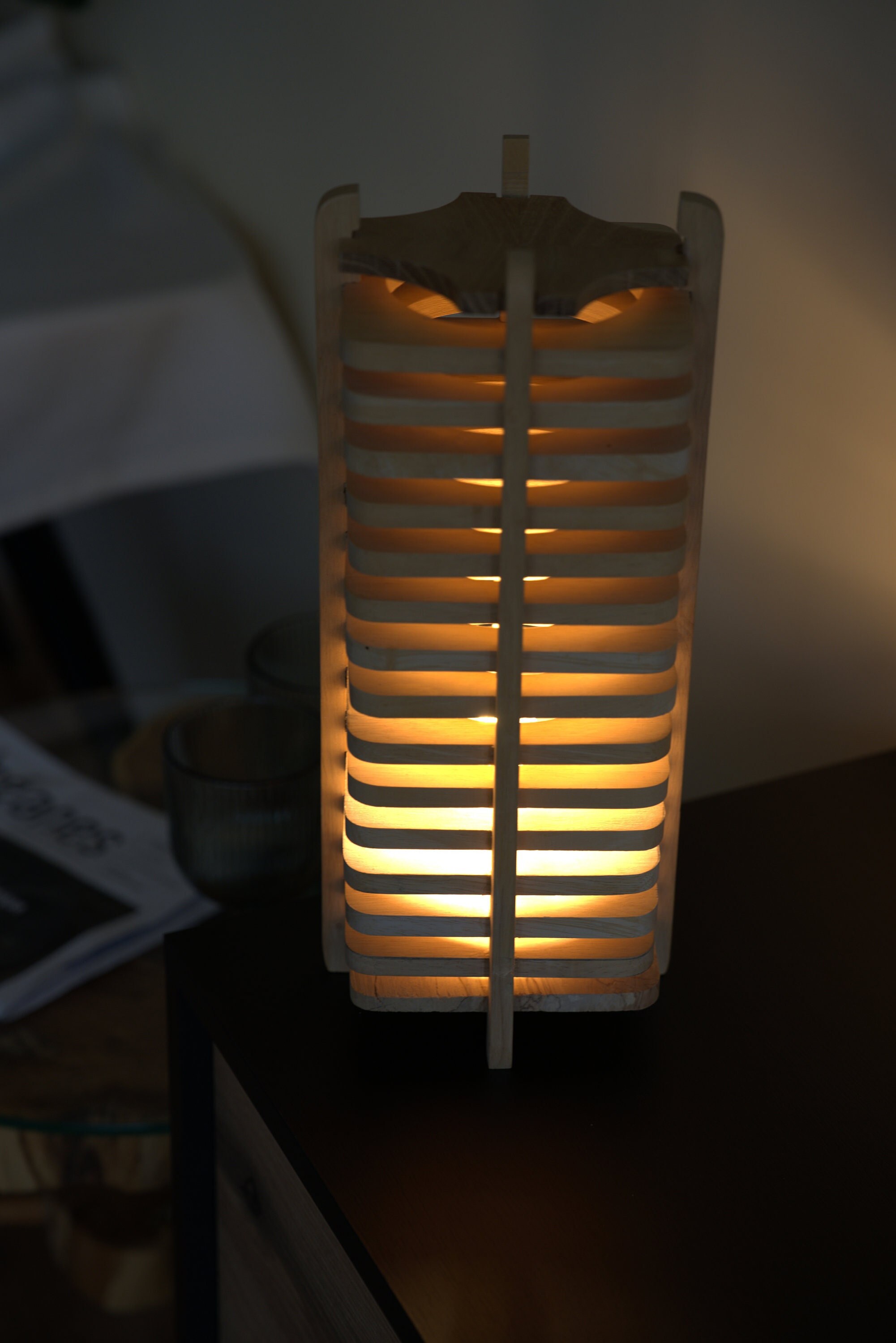 Handcrafted Unique Wooden Lamp Boho Natural Design Cozy and Artisanal ...