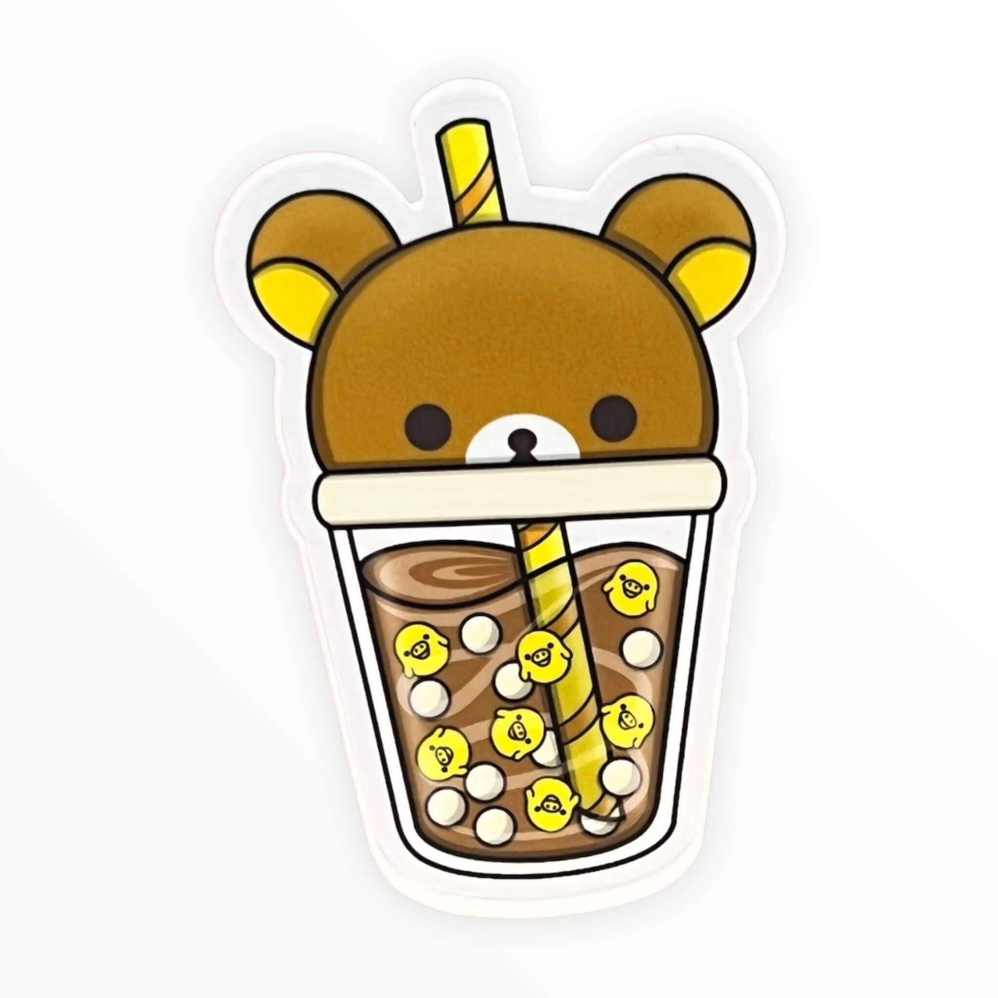 Kawaii Boba Bear Sticker bear sticker Boba Bear Sticker Kawaii Sticker ...