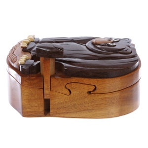 Handcrafted Wooden Animal Shape Lovely Bear Handmade Secret Jewelry ...