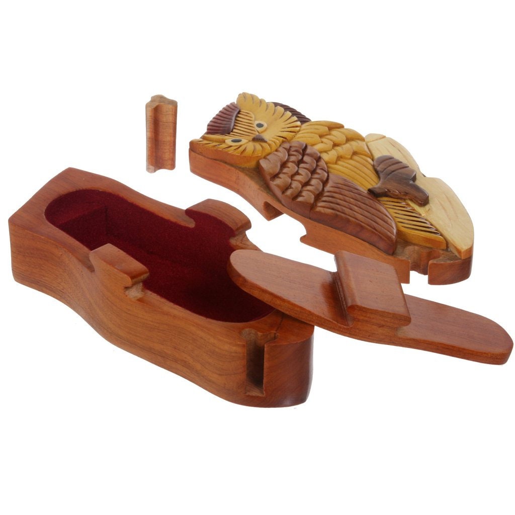Handcrafted Wooden Animal Shape Lovely American Eagle Handmade Secret ...