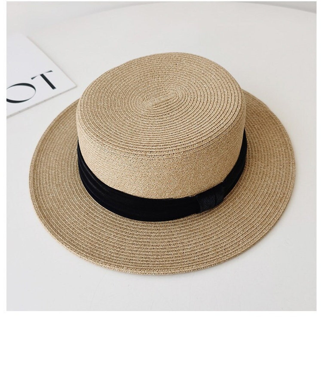 Sun Hat, Straw Hat, Flat Top Hat, Stiff Brim, Summer Hat, Beach Hat ...