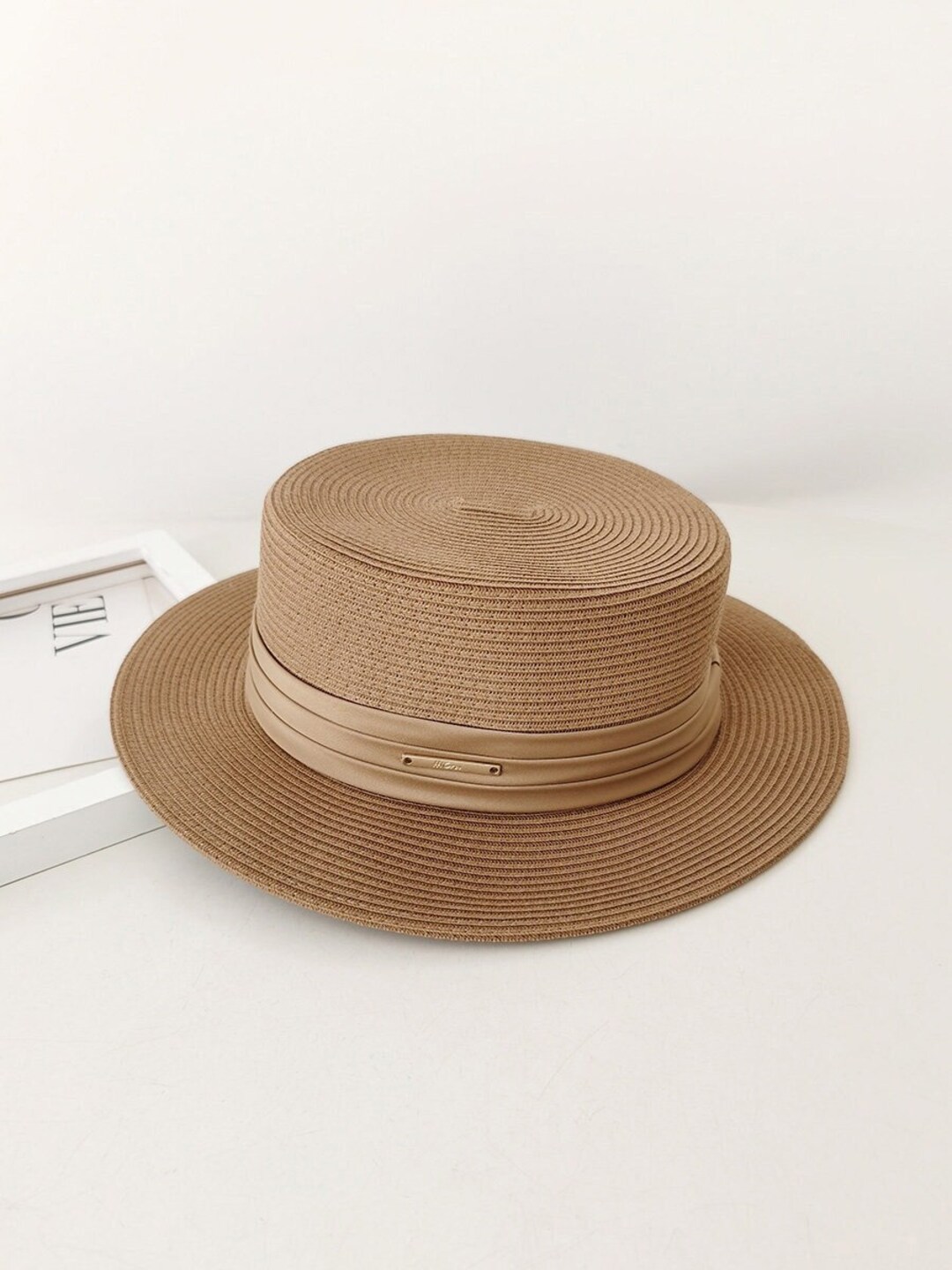 Sun Hat, Straw Hat, Flat Top Hat, Stiff Brim, Summer Hat, Beach Hat ...