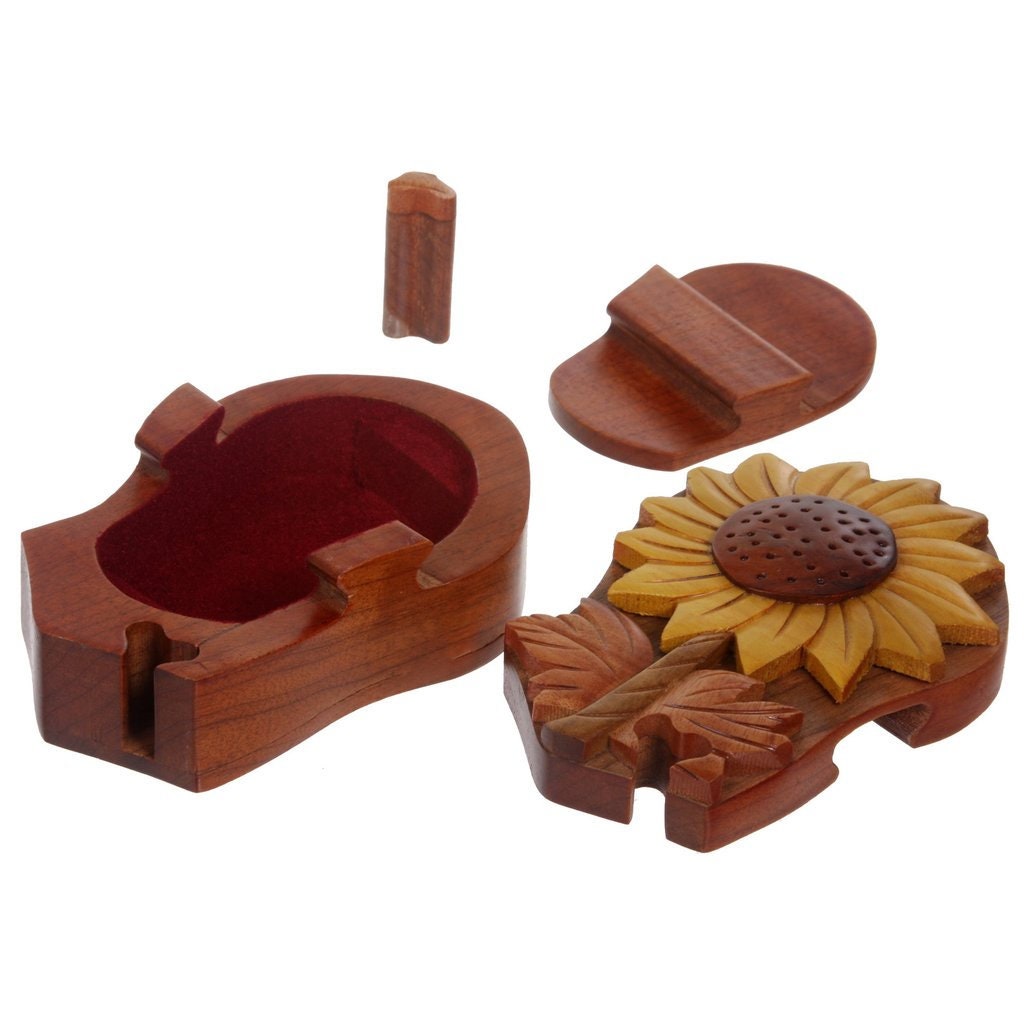 Handcrafted Wooden Floral Lovely Sunflower Handmade Secret | Etsy