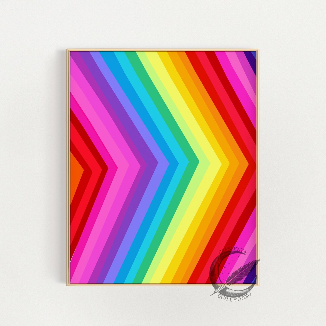 Rainbow Art Illustration Printable - Etsy