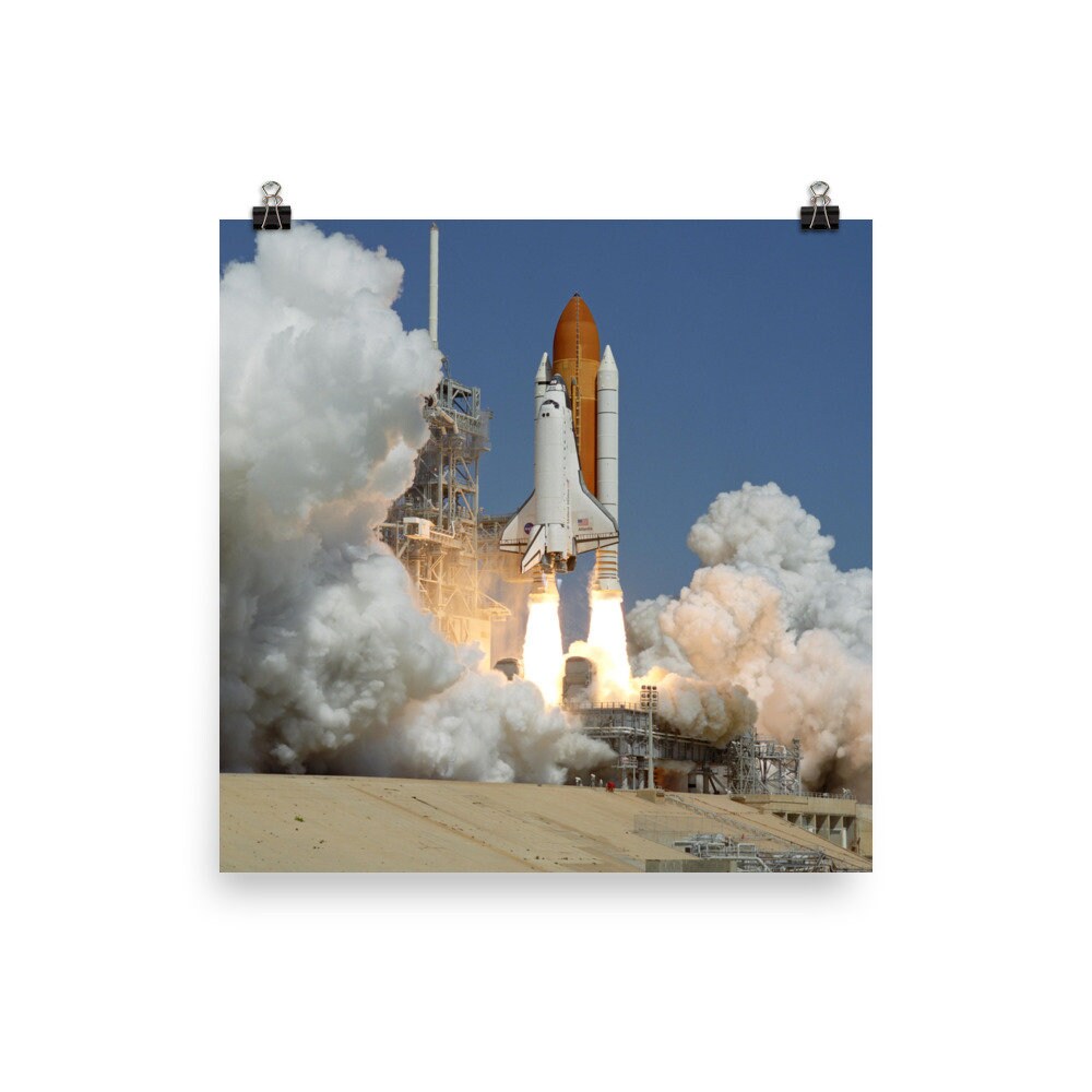 Space Shuttle Day Launch Poster Space Print NASA Wall Art - Etsy