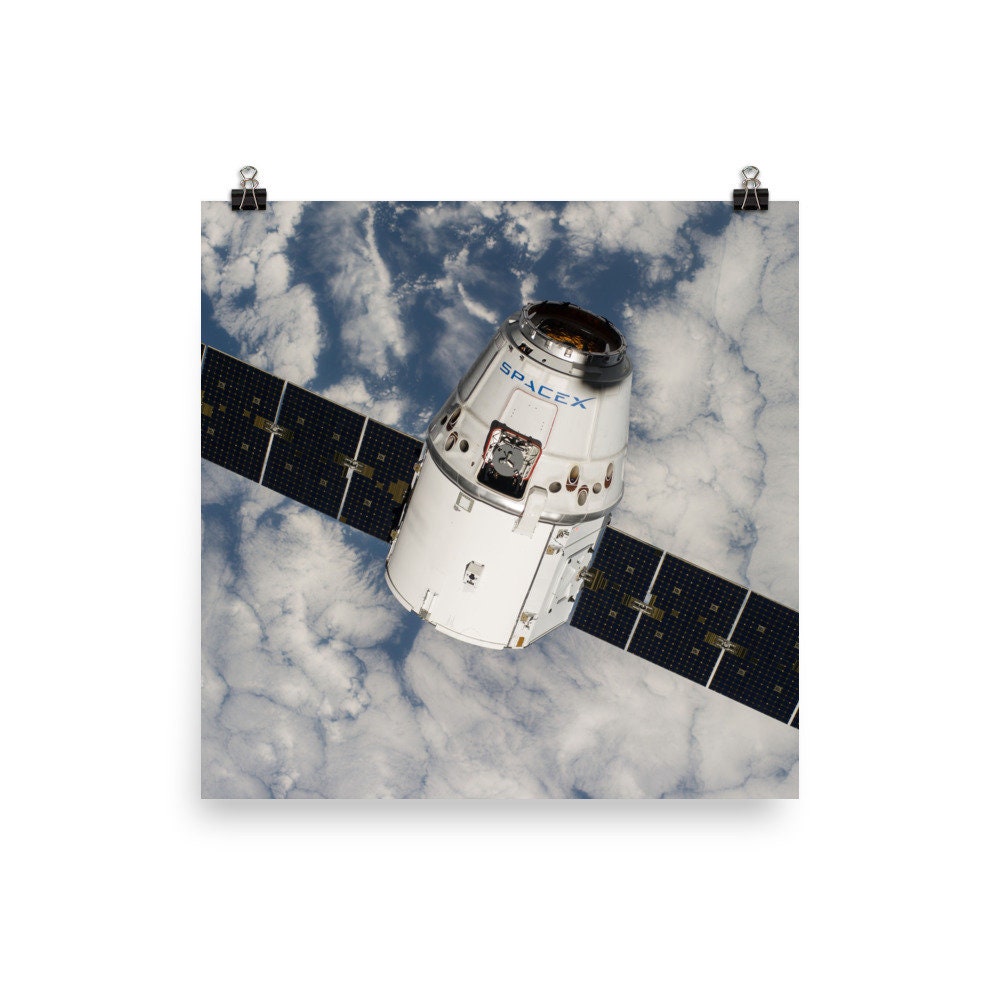 Prints Space Art Print SpaceX Dragon Craft Poster Digital Prints etna ...
