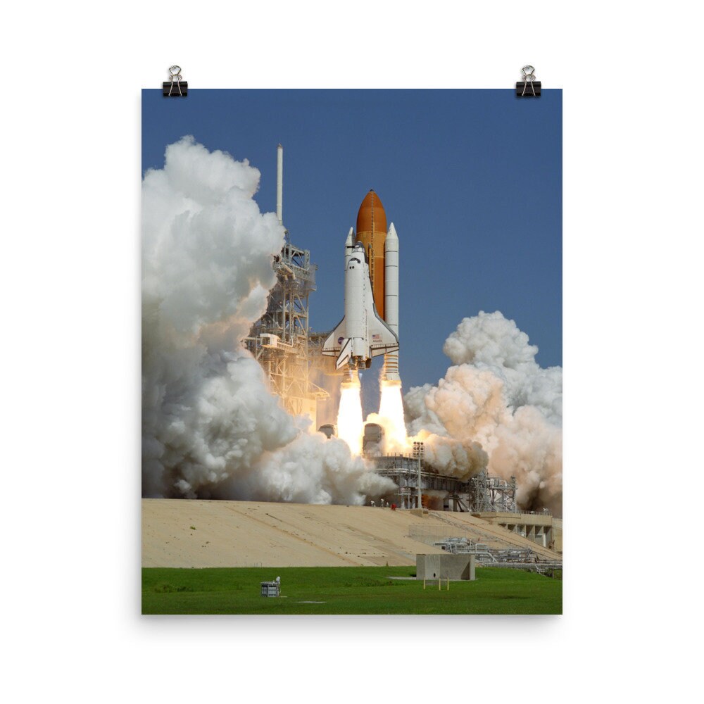 Space Shuttle Day Launch Poster, Space Print, NASA Wall Art - Etsy