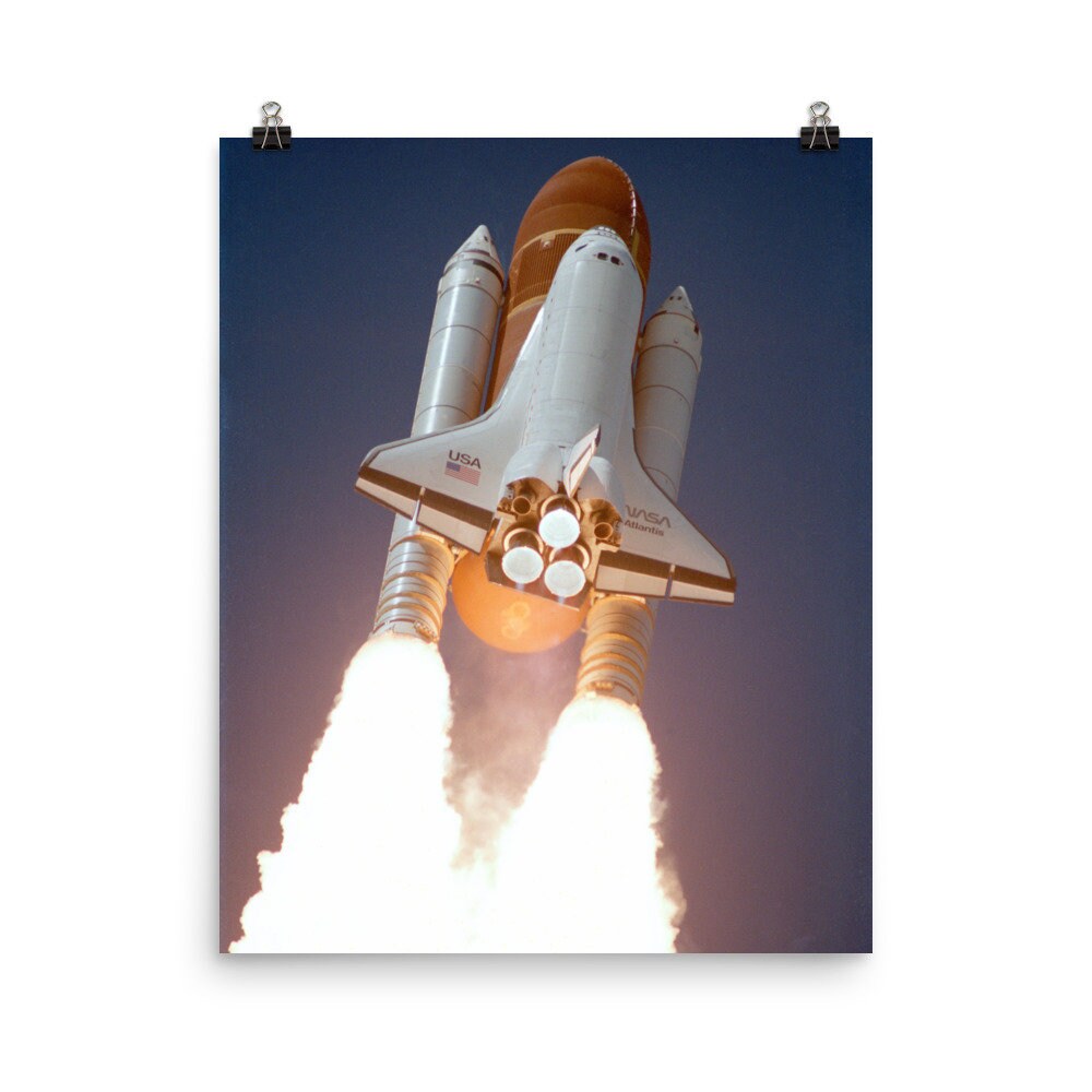Space Shuttle Atlantic Launch Poster, Space Print, NASA Wall Art - Etsy