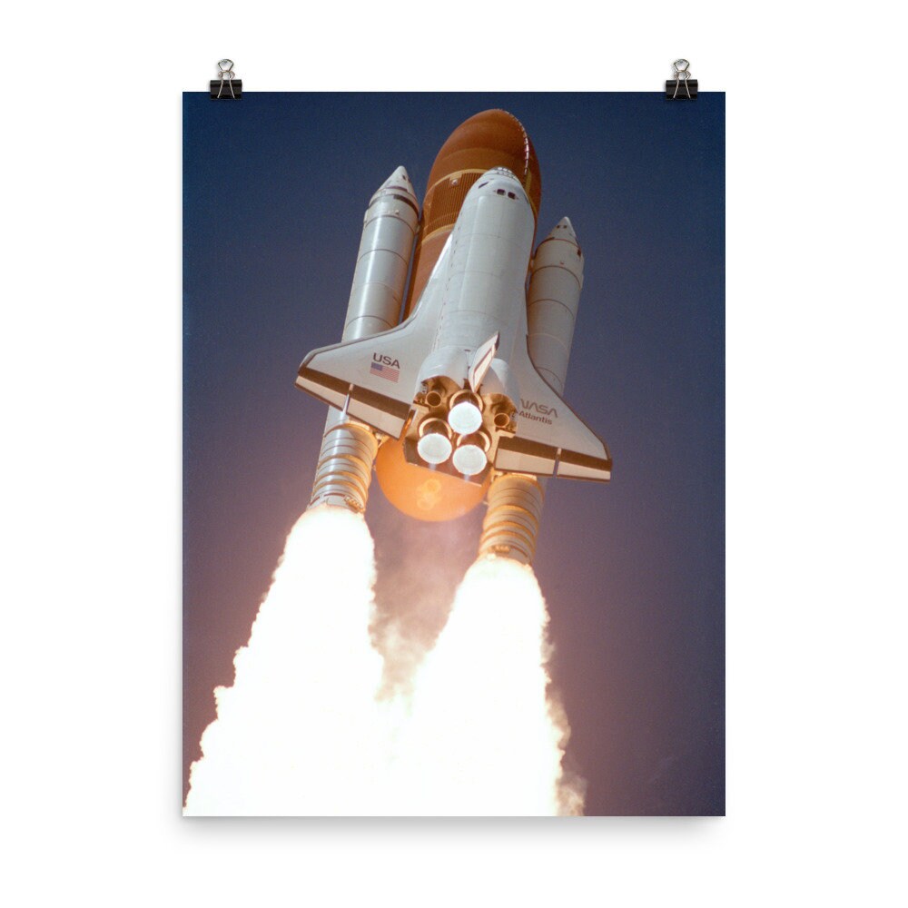 Space Shuttle Atlantic Launch Poster, Space Print, NASA Wall Art - Etsy