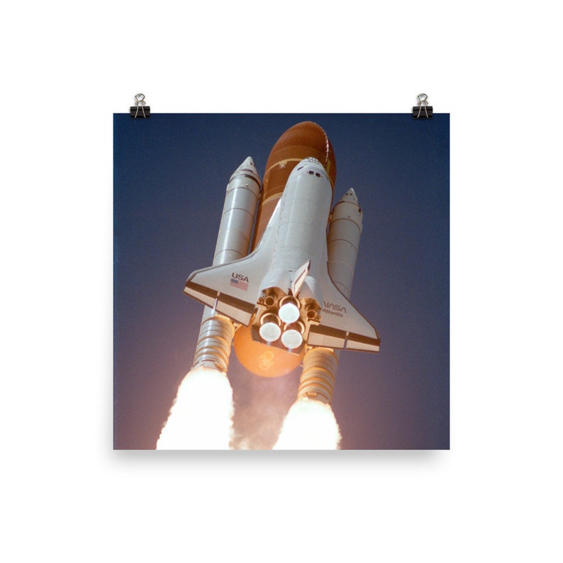 Space Shuttle Atlantic Launch Poster, Space Print, NASA Wall Art - Etsy