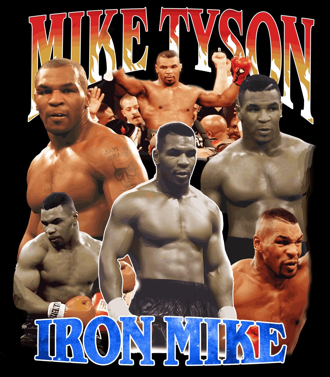 Mike Tyson 90s Vintage T Shirt Design, Instant Download and Ready to ...