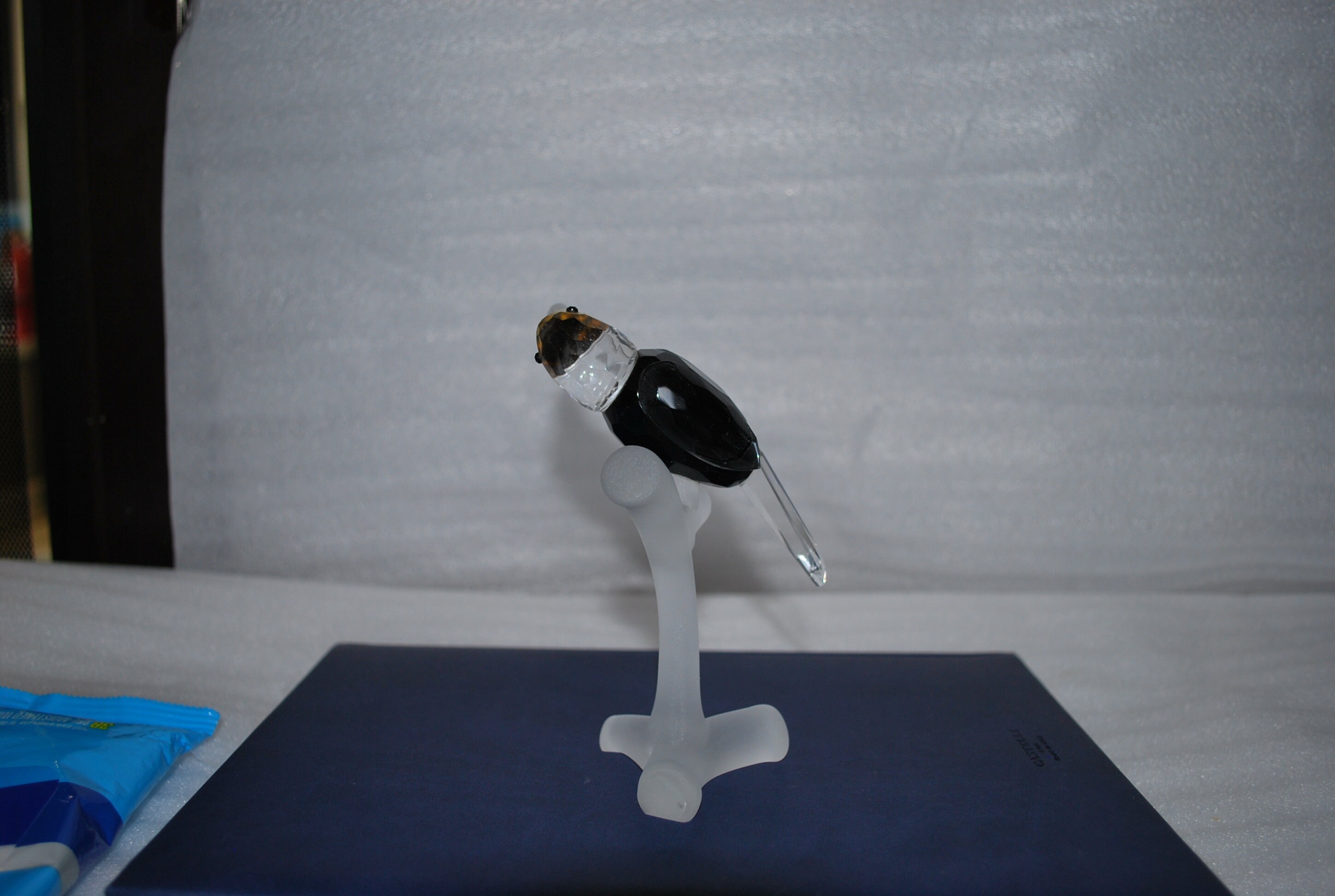 Black Glass Tucan on Frosted Glass Perch - Etsy