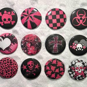 Pink Emo Scene Mall Goth Y2K 1.5" Pinback Buttons - Etsy