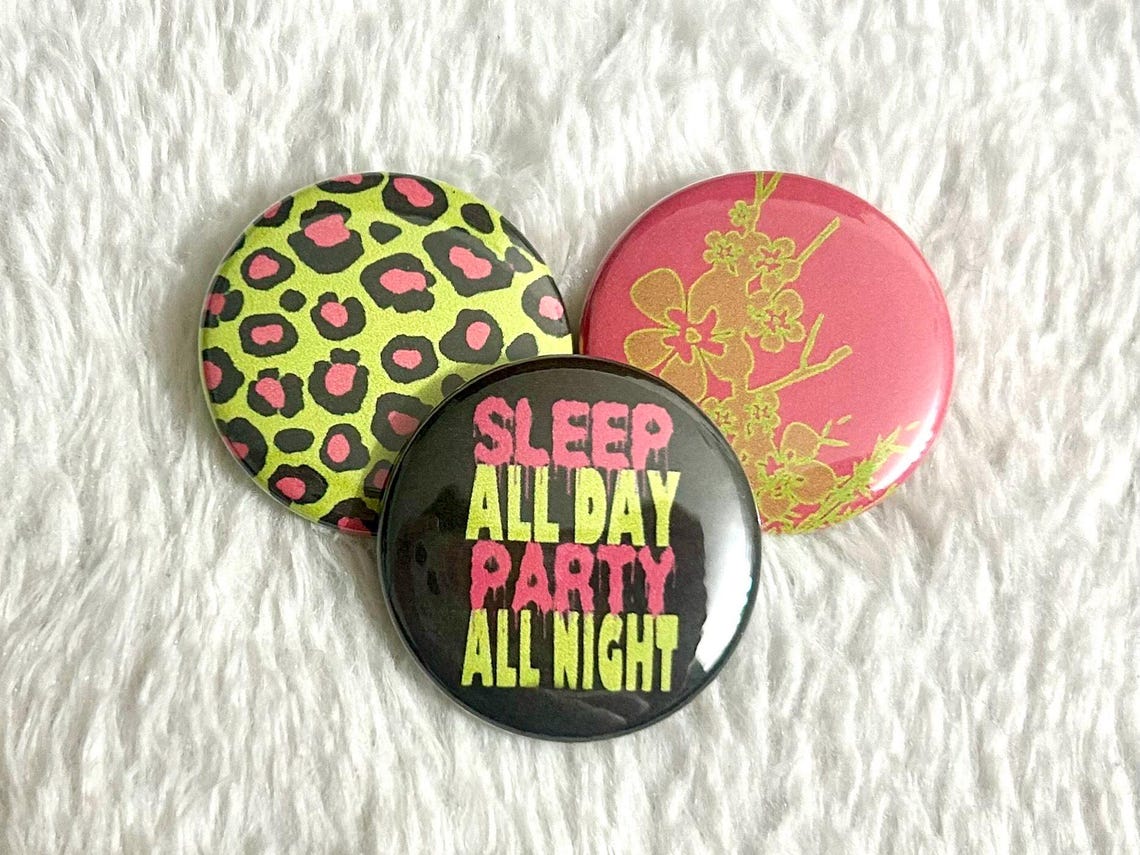 Pink & Green Emo Scene Mall Goth Y2K 1.5" Pinback Buttons - Etsy