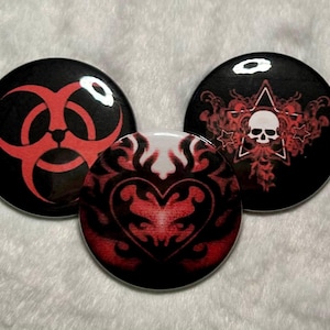 Red Emo Scene Mall Goth Vampire Y2K 1.5" Pinback Buttons - Etsy