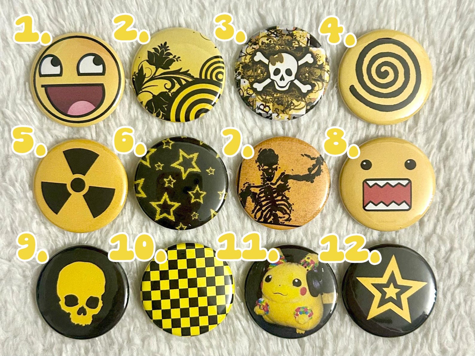 Yellow Emo Scene Mall Goth Y2K 1.5" Pinback Buttons - Etsy