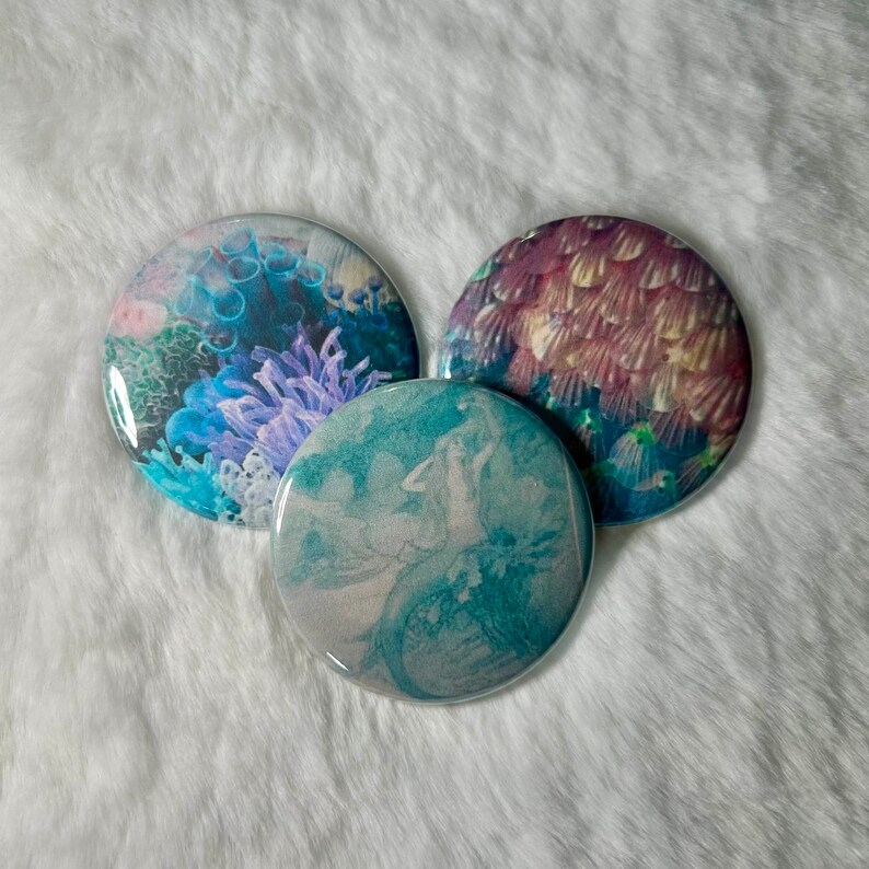Mermaidcore Aesthetic 1.5" Pinback Buttons Siren Aesthetic - Etsy