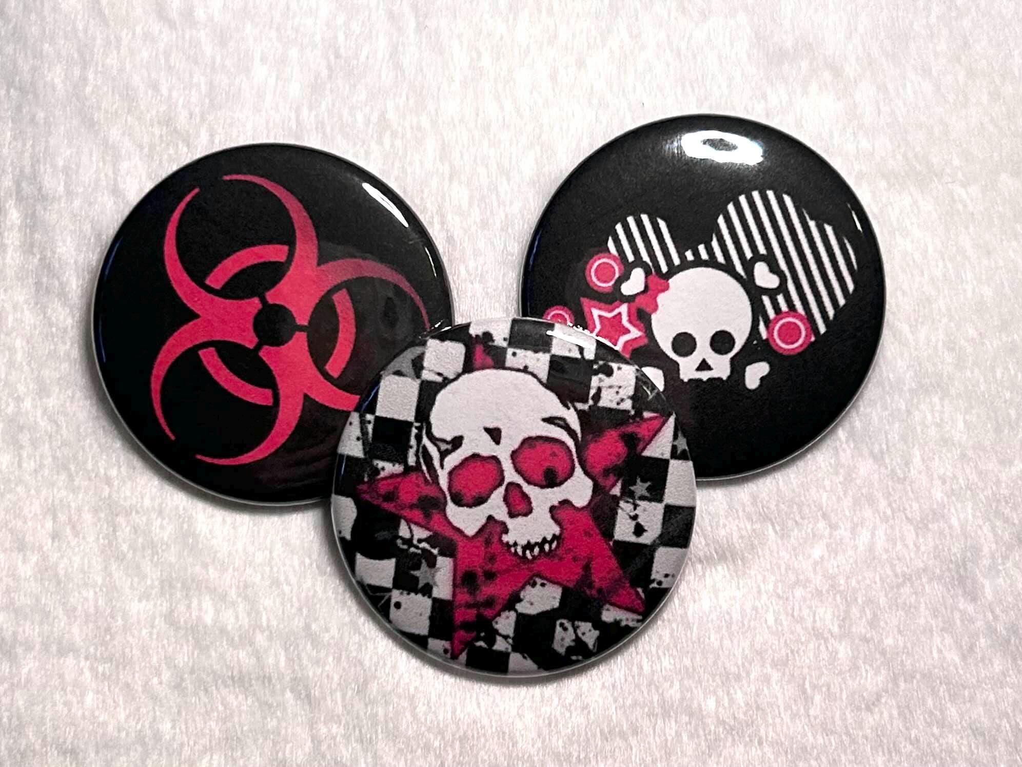 Pink Emo Scene Mall Goth Y2K 1.5" Pinback Buttons - Etsy