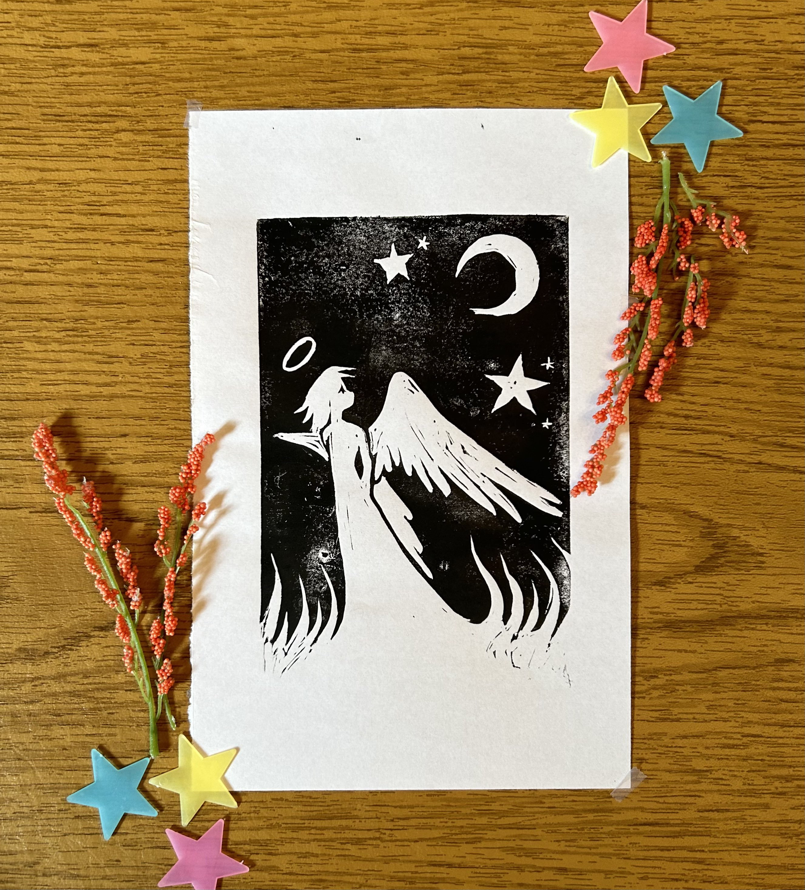 Angel Block Print - Etsy