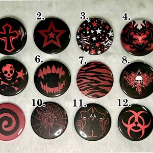 Red Emo Scene Mall Goth Vampire Y2K 1.5" Pinback Buttons - Etsy