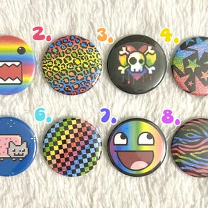 Rainbow Emo Scene Mall Goth Y2K 1.5" Pinback Buttons - Etsy