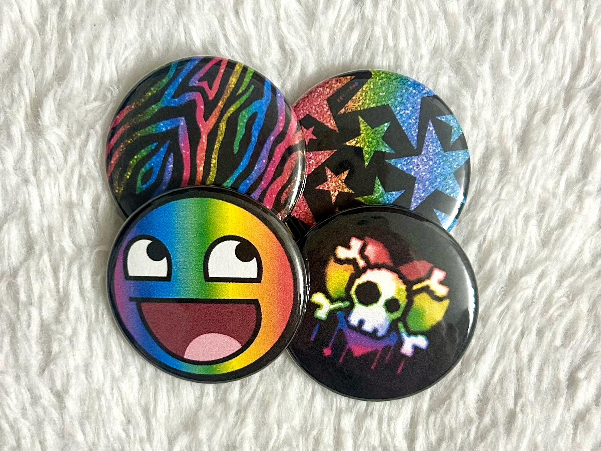Rainbow Emo Scene Mall Goth Y2K 1.5" Pinback Buttons - Etsy