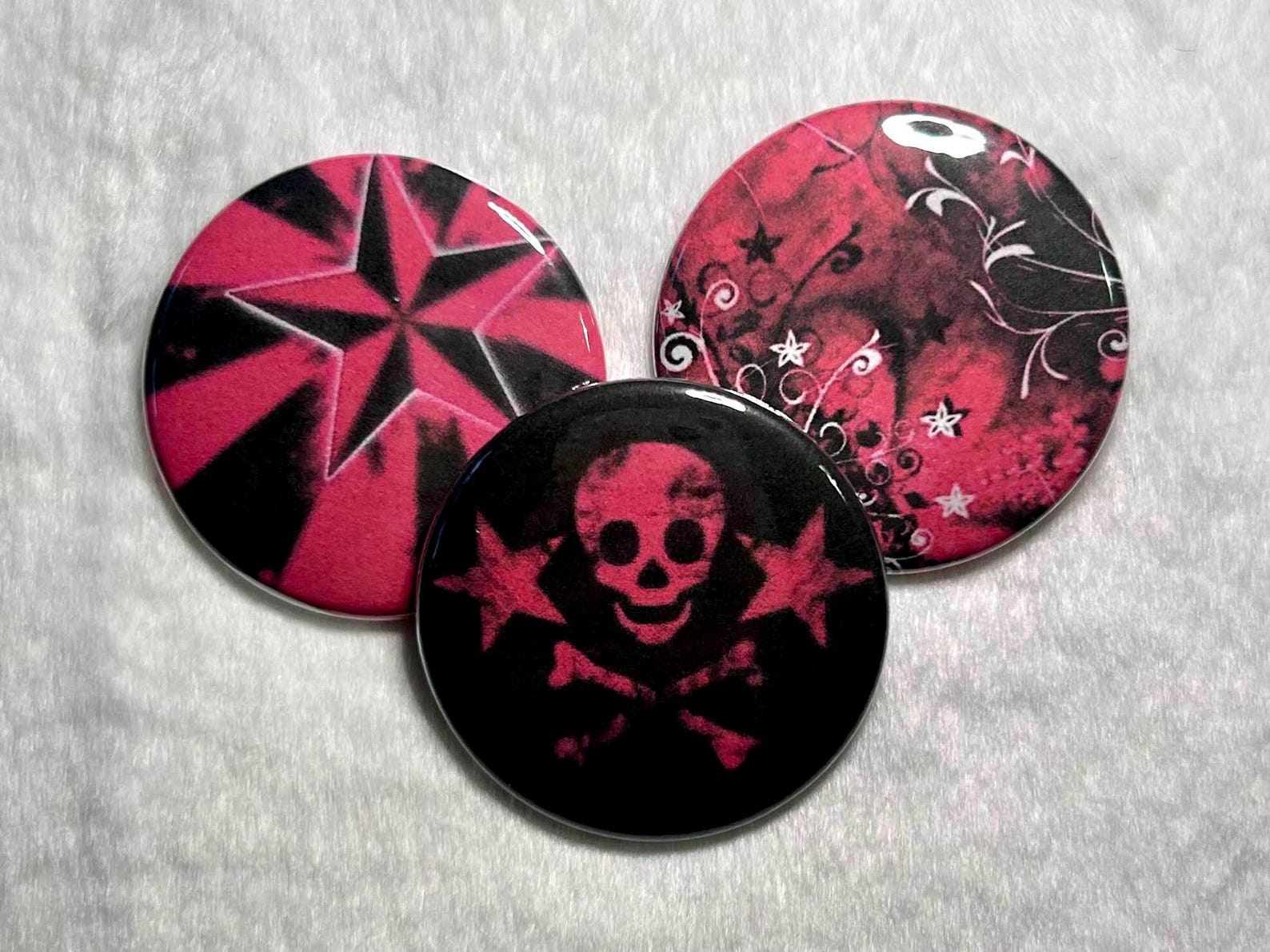 Pink Emo Scene Mall Goth Y2K 1.5" Pinback Buttons - Etsy