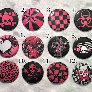 Pink Emo Scene Mall Goth Y2K 1.5" Pinback Buttons - Etsy