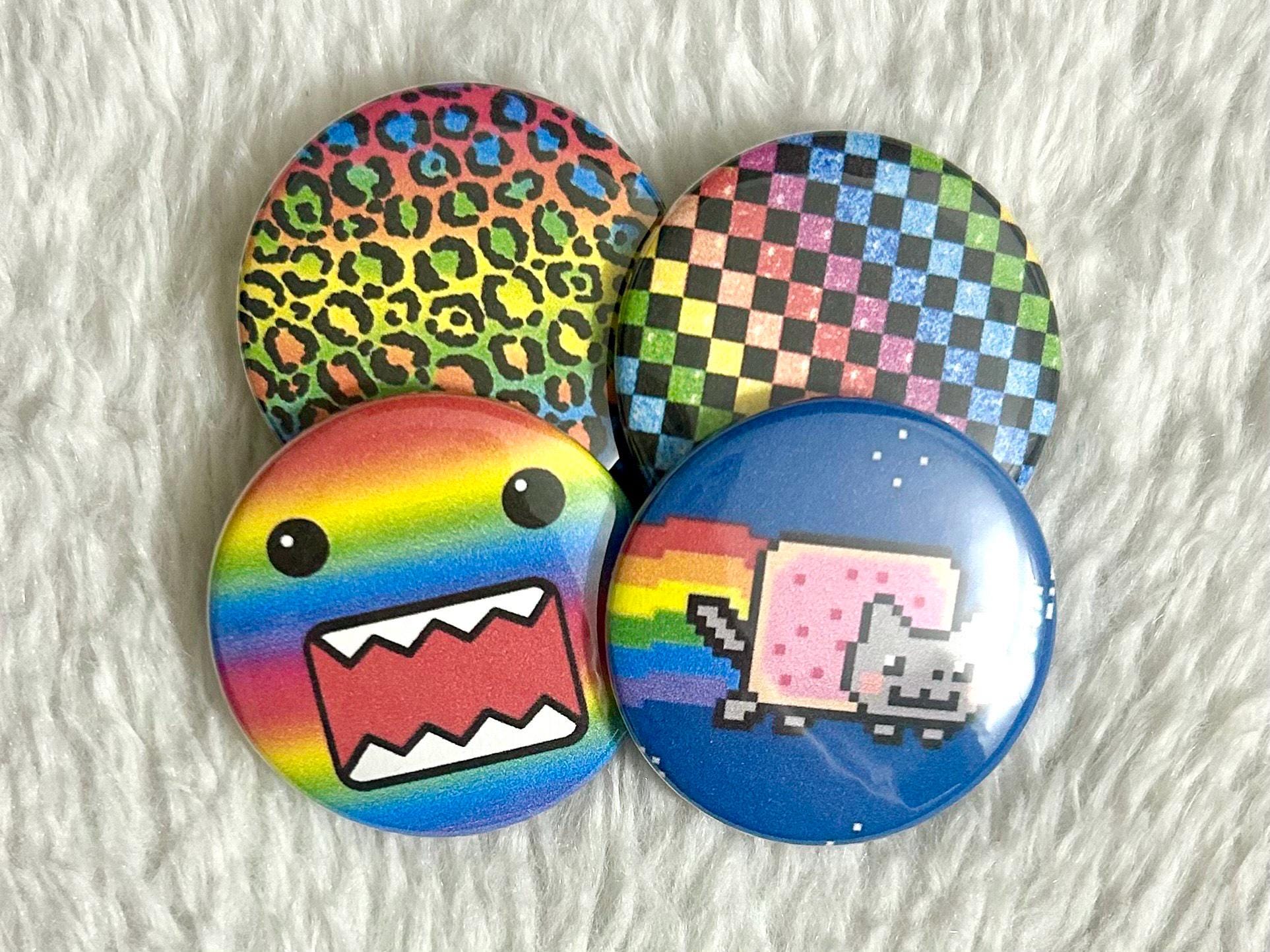 Rainbow Emo Scene Mall Goth Y2K 1.5" Pinback Buttons - Etsy